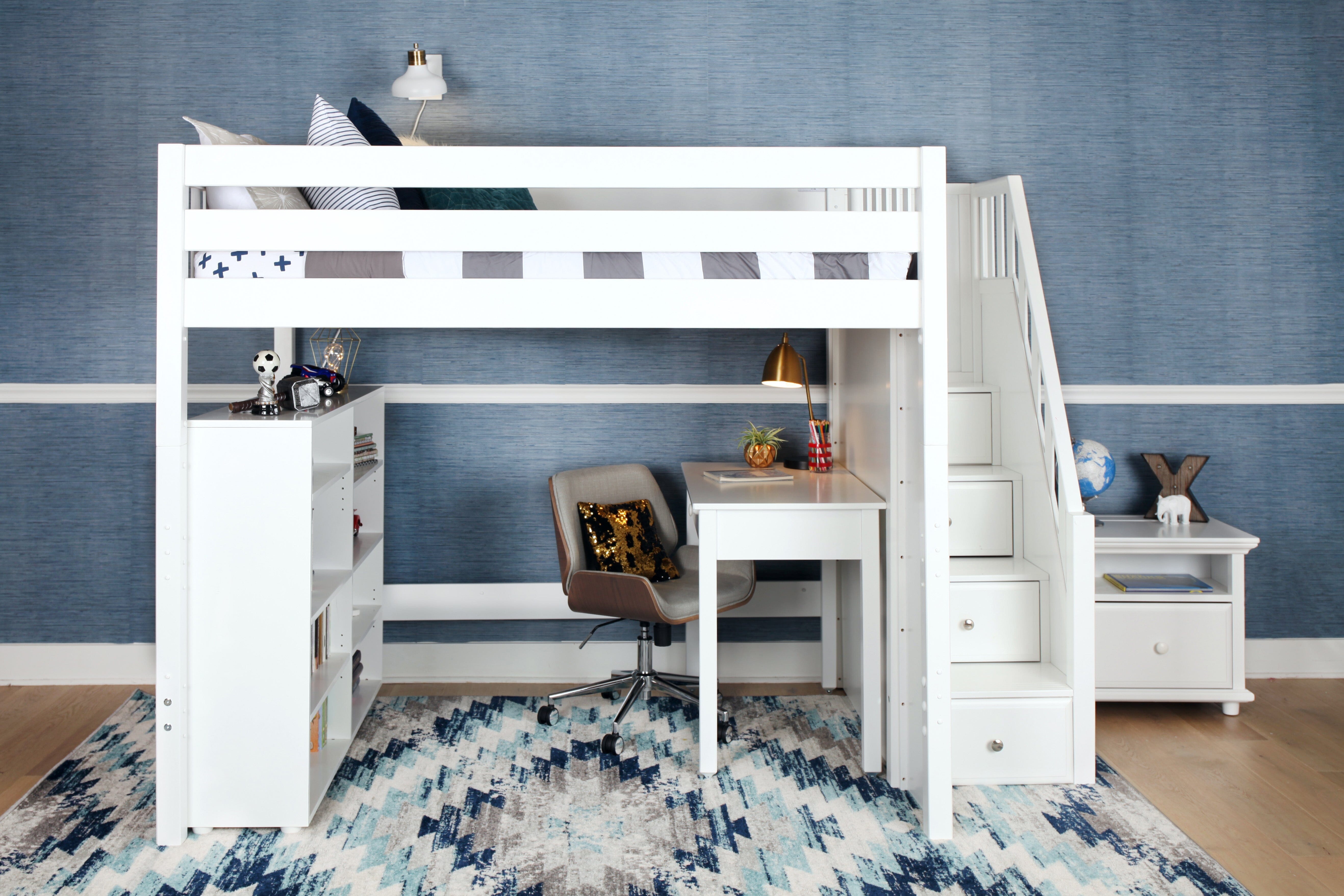 Shop Staircase Loft Beds: Twin & Full Size Loft Beds with Stairs – Maxtrix Kids